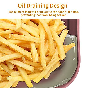 Air Fryer Silicone Pot, Replacement for Paper Liners, Removable Square Silicone Air Fryer Basket with Handle, Silicone Bowl for Air Fryer Oven(Pink)