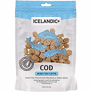 Icelandic+ Plus Mini Cod Fish Chips Training Dog Treat, 3oz Bag