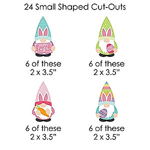 Big Dot of Happiness Easter Gnomes - Spring Bunny Party DIY Decorations - Clothespin Garland Banner - 44 Pieces