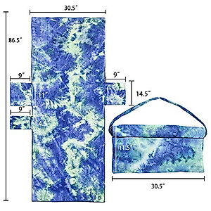 Freesooth Beach Chair Cover, Lounge Chair Covers with Side Pockets 86.5" x 30.5" Lounge Chair Towels for Summer Beach Outdoor Tanning Chair Cover