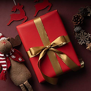 RUSPEPA Red Wrapping Paper Solid Color for Wedding, Birthday, Shower, Congrats, and Holiday - 17.5 Inches X 32.8 Feet