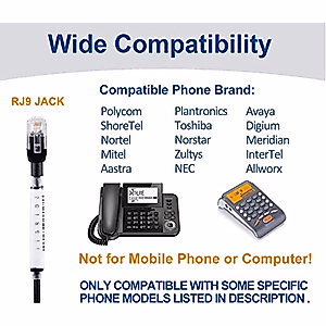 Arama Phone Headset with Microphone Noise Canceling & Mute Switch RJ9 Telephone Headsets Compatible with Polycom Mitel Fanvil HUWEI Shoretel NEC Siemens Aastra Plantronics Landline Phones