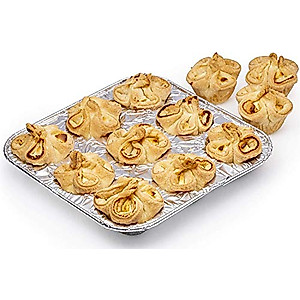 9-Cavity Mini Cupcake and Muffin Pans | Disposable Aluminium Baking Pans | Use for Baking Mini Muffin, Cupcake, Cake | For Weddings, Parties, Birthdays, Gatherings (12 Pack)