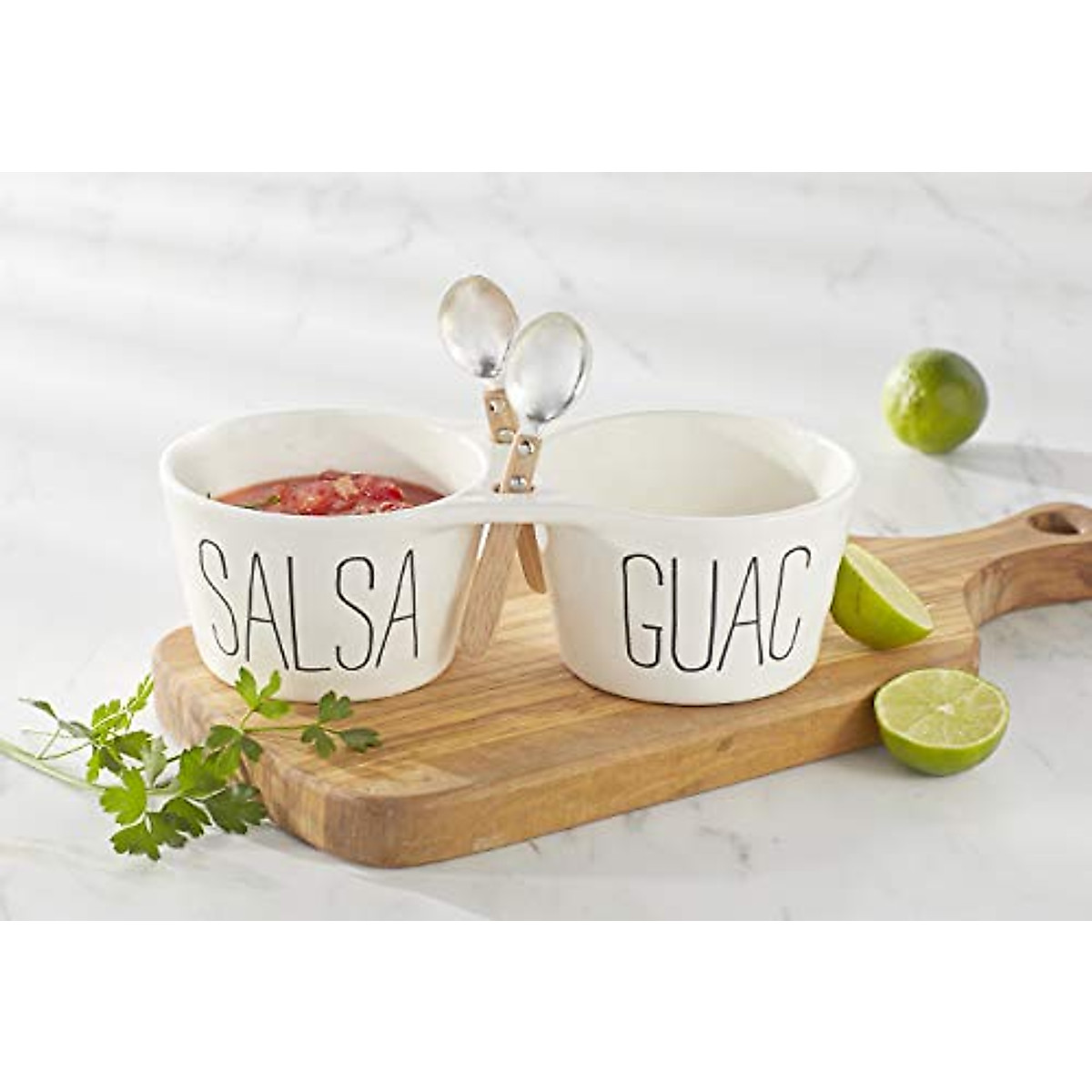 Mud Pie Circa Guacamole and Salsa Serving Dish Sets (Bistro Salsa and Guac)