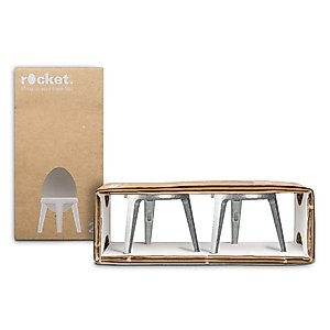 Brainstream Rocket Tripod Egg Cup Gift Set, 2-Piece, Silver
