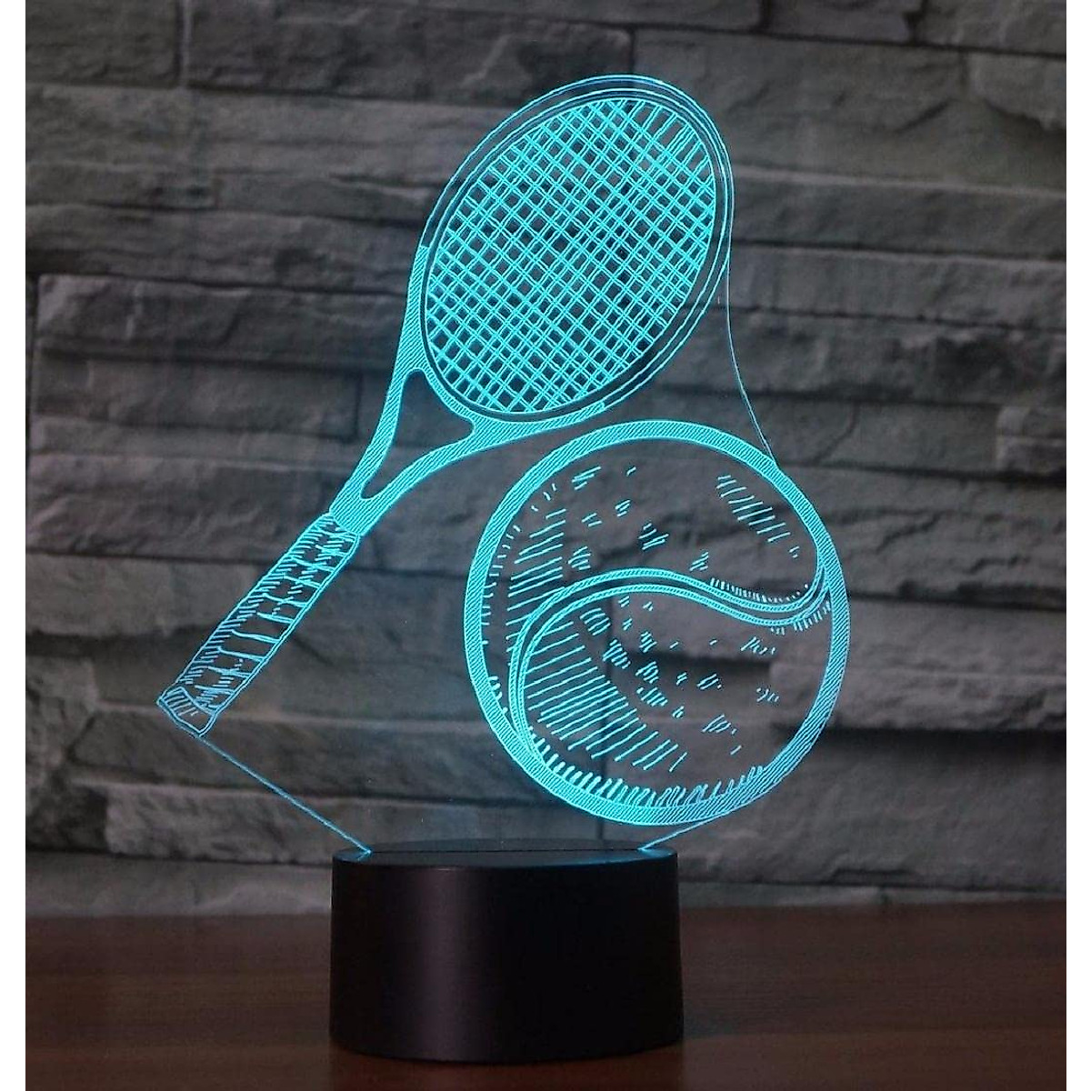 FXUS 3D Tennis Night Light Remote Control Touch Switch 16 Color Change LED Table Desk Lamp Home Decoration Toy Birthday Children Gift