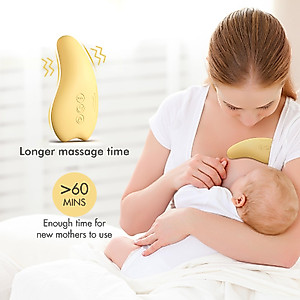Breast Massager Warming Lactation Compress Breastfeeding: Mastiti Clogged Duct Engorgement Relief - Vibrant & Warmer Waterproof Heating Milk Warmer Breastmilk Pals (Yellow)
