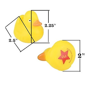Yellow Rubber 2.5" Ducky Matching Game (20 Pack) 1 to 10 Numbers. Soft Rubber Duckies. (10 starred & 10 unstarred) Memory Game for Kids. Fun Educational Learning Toy Preshcoolers Develops Memory