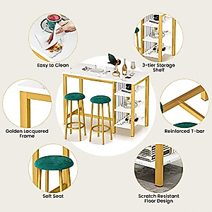 AWQM B010-YBJ2 Table Set, 47.24" × 15.75" × 38.98" (Width×Depth×Height), White