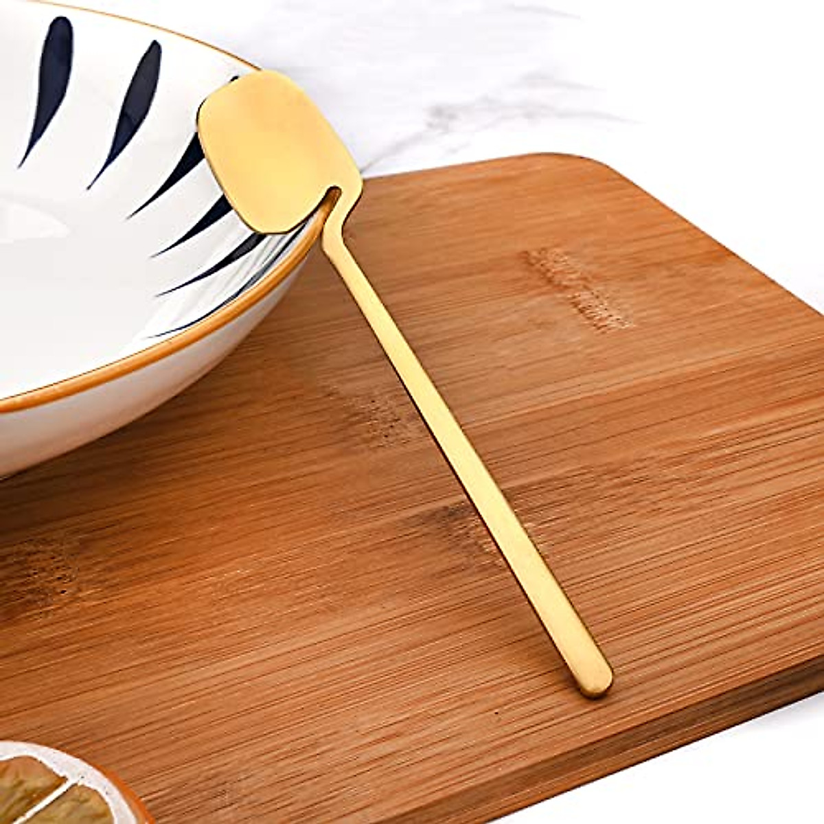 JANKNG Matte Gold Silverware Set, 20-Piece 304 Stainless Steel Flatware Hanging Cutlery Set Service for 4, Satin Finish Kitchen Utensil Set, Knife Fork Spoon Salad Fork Dishwasher Safe