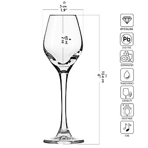 Krosno Liquor Glasses | Set of 6 | 2.03 oz | Splendour Collection | Ideal for Home, Restaurant, Events & Parties | Dishwasher Safe | Gift Idea | Made in Europe