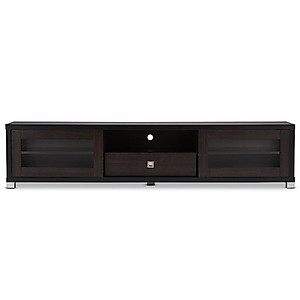 Baxton Studio Beasley 5-Shelf Wood TV Stand, Dark Brown (118-6481-HiT)