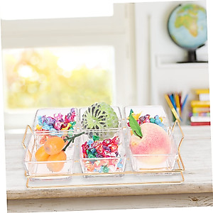 VILLFUL 1 Set Divided Fruit Plate Fruit Tray Candy Tray Appetizer Tray Container with Lid Hot Cocoa Bar Seasoning Jars Serving Dishes Fruit Serving Tray Grid Fruit Dish Dried Fruit Plate