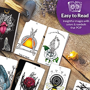 Naked Heart Tarot Deck by Jillian C. Wilde - Black Tarot Deck Tarot Cards with Guide Book - Nature & Animal Tarot Cards for Beginners & All Level Tarot Cards Deck Readers