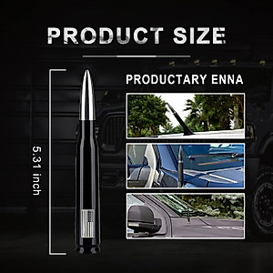 Miytsya Car Truck Bullet Antenna American Flag for GM Chevy Silverado 1500 2500 3500 HD Avalanche GMC Sierra 1500 2500 3500 Denali Heavy Duty Pickup Trucks Accessories (Silver)