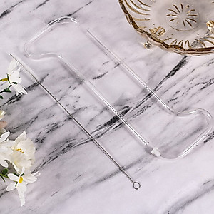 2PCS No Wrinkle Lip Straws, Prevent Anti Wrinkles Straw Compatible with Stanley Adventure Quencher 30oz, Plastic Reusable Travel Mug Replacement Straw with Cleaning Brush