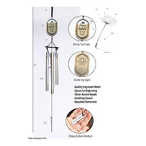 Forever Grateful Wind Chime with Engraved Thank You Message - Unique Gift of Gratitude/Appreciation Gift/Thank You Gift for Special Friend/Family/Coworkers/Teachers/Mentor