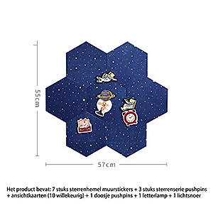Felt Cork Board, Dark Blue Star Message Board Photo Wall, School Bulletin Board/Kindergarten Theme Wall, Home Decoration