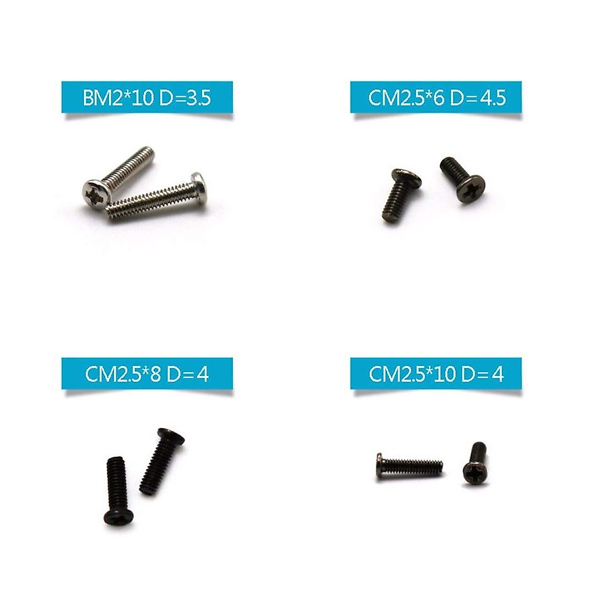 Tap Bolts 320Pcs/Set Laptop Computer Notebook Screws Kit Assemble Fastening Flat Head Black Repair Case for IBM Dell Lenovo Samsung Screws