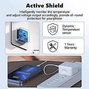 ZTTXL 35W USB C Charger Block, Dual USB-C Port Compact Power Adapter, PD 3.0​​​​ Fast Wall Charger 2Pcs 5FT C to L, C to C for iPhone14 Pro/14 Pro Max/iPhone13/Samsung/iPad/Speaker/AirPods and etc