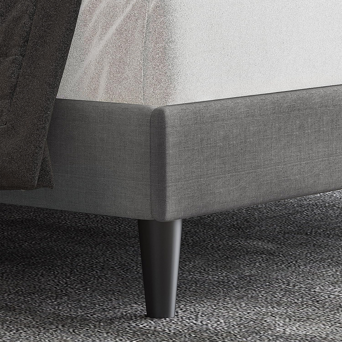 Allewie Queen Size Bed Frame Upholstered Platform Bed with Adjustable Headboard, Button Tufted, Wood Slat Support, Easy Assembly, Light Grey