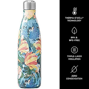 S'well Stainless Steel Bottle-17 Fl Oz-Eden-Triple-​ Layered Vacuum-Insulated Containers Keeps Drinks Cold for 41 Hours and Hot for 18-with No Condensation-BPA Free Water Bottle, 17oz