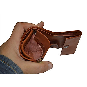 Moroccan Handmade Wallet Credit Card Leather Coin Change Pocket Small Brown