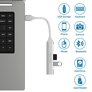 USB Port hub USB Hub 4 in 1, USB to USB 3.0 USB 2.0,4 Ports Portable USB Splitter Mini USB Docking Station Compatible with MacBook,iPad Pro,Dell HP Laptop,Phones
