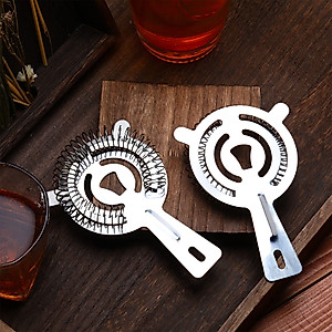 16 Pieces Bar Strainers Bartender Strainer Cocktail Strainers Stainless Steel Drink Strainer silver Shaker Strainer Ice Bar Shelf Strainer for Bartenders Drinking Water Filtering