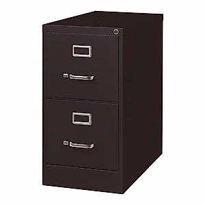 Lorell 2-Drawer Vertical File with Lock, 15 by 26-1/2 by 28-3/8-Inch, Black