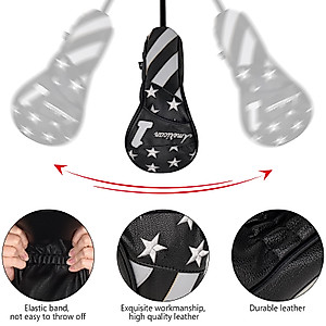 Craftsman Golf Star and Stripe Black and Gray US Style Patriotic Driver Headcover Cover 460cc