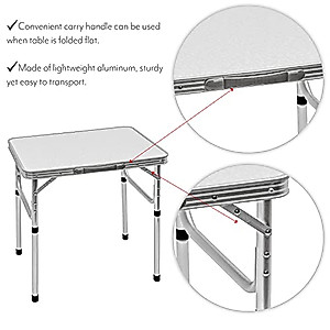 Aluminum Portable Folding Camp Table With Carry Handle - By Trademark Innovations, White