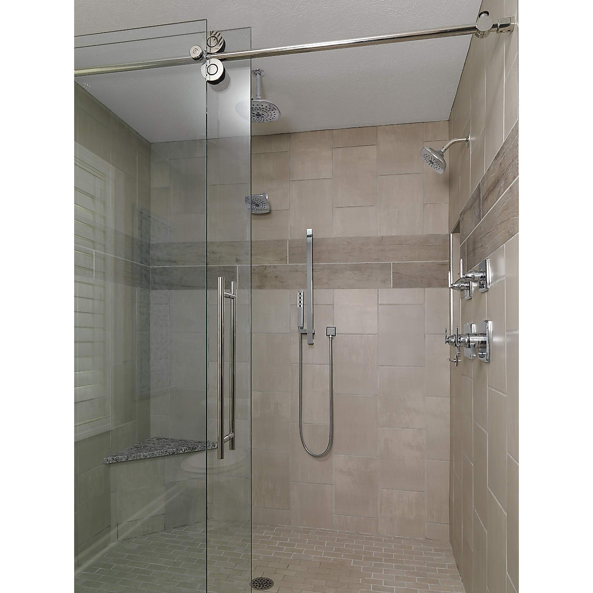 DELTA FAUCET RP61058BL Arm & Flange-6" Ceiling Mount Shower Arm, Matte Black