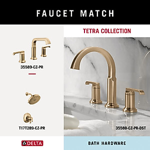 Delta Tetra (1-Pack) Towel Hooks Champagne Bronze Double Bathroom J Hooks Wall Mounted for Robes & Towels Hand Towel Hook Holder Kitchen, Bathroom Accessories 78935-CZ