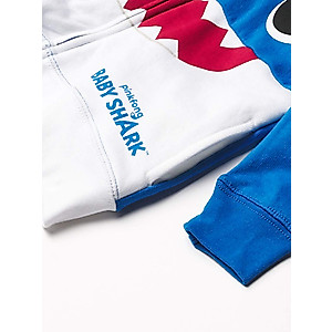 Pinkfong Boys Baby Zip Up Big Face Hoodie-Daddy Shark Blue Toddler Sizes 2T-5T, 5T