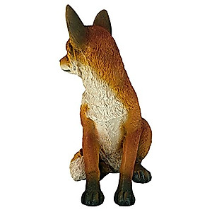 Design Toscano QL56241 Woodie The Woodland Fox Garden Animal Statue, 14 Inch