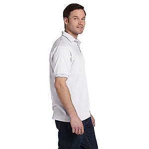 Hanes by Cotton-Blend Jersey Men's Polo_White_L