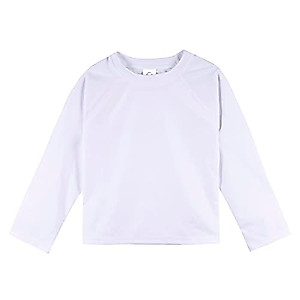 Gerber Unisex Baby Toddler UPF 50+ Long Sleeve Rashguard Swim Shirt, White, 12 Months