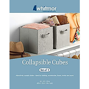 Whitmor, Gray, Collapsible Cubes, Set of 2