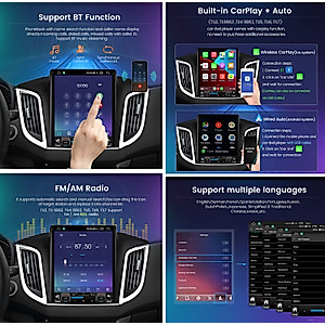 Android 11 Car Stereo GPS Sat Nav for Mondeo Mk4 2011-2013 Touchscreen Multimedia Player Support WiFi Bluetooth Mirror Link TPMS CarPlay + Front and Rear Double Recording DVR,TS2 2+32GB