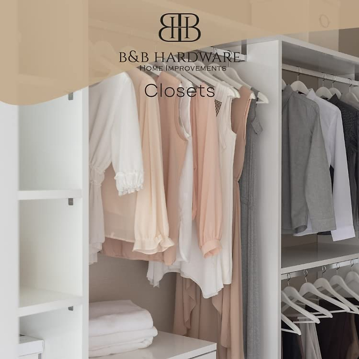 B&B HARDWARE Cabinet Shelves - 3/4'' Thick - Custom Organize Space with Stylish Shelves - Perfect Solution for Home & Office - Melamine Shelves Cut to Order (12" Depth X 20'' Inches Length)
