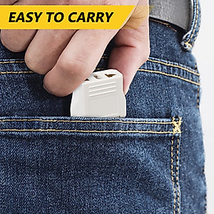 6 Pack European to US Plug Adapter, Travel Small European to American Outlet Plug Adapter, European Plug Adapter to USA Power Converter (White)