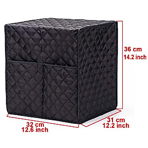 AOZBZ Coffee Maker Cover - Waterproof Cotton Cloth Coffee Maker Dust Cover Washable Foldable Kitchen Appliance Covers with 2 Storage Bags (Black)