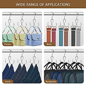 ZEDODIER 6 Pack Hat Organizer for Closet, Heavy Duty Rotatable Hat Hanger for Baseball Cap, Metal Hat Rack with 12 Hooks for Hat Storage, Silver