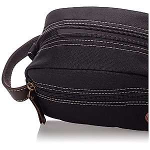 Timberland Men's Toiletry Bag Canvas Travel Kit Organizer, Black, One Size