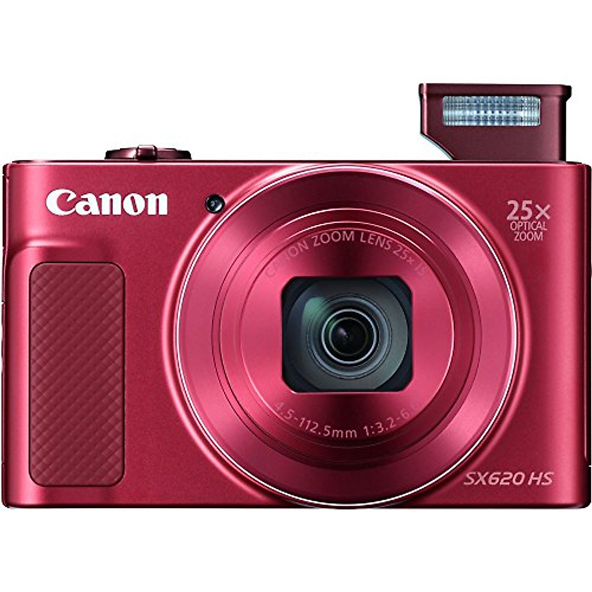 Canon PowerShot SX620 HS Digital Camera (Red) (1073C001), 2 x 64GB Card, 3 x NB13L Battery, Corel Photo Software, Charger, Card Reader, LED Light, Soft Bag + More (Renewed)