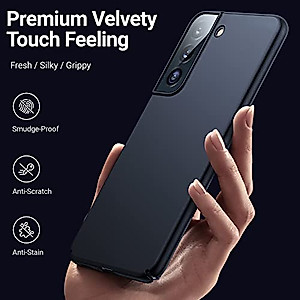 𝑻𝙊𝙍𝙍𝘼𝙎 Slim Fit Samsung Galaxy S22 Case, Incredibly Thin Slim Velvety Touch Secure Grip Hard PC Cover Designed for Samsung S22 Case 5G, Space Black