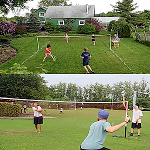 Luqeeg Portable Badminton Net - Outdoor Volleyball Net for Backyard and Beach, Professional Tennis Net for Tennis, Soccer Tennis, Kids Volleyball - 6.5x0.5m(Red)