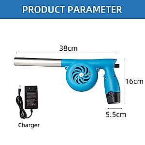 YUYEW Wireless Electric Bellows Portable Barbecue Tools Air Blower Charcoal Starter 12V 5000 RPM Fireplace Bellows Fire Wood Stove Blower Fan Outdoor BBQ Camping Fire Fan