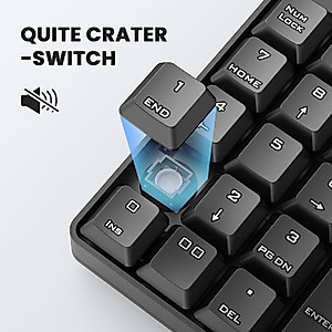 Wired Number Pad, USB Numeric Keypad 19 Key Number Keypad Keyboard for Laptop PC Computer Notebook, Big Print Letters - Black
